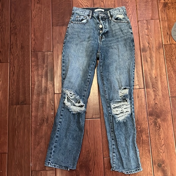 PacSun | Jeans | Medium Wash Ripped Jeans Straight Leg | Poshmark